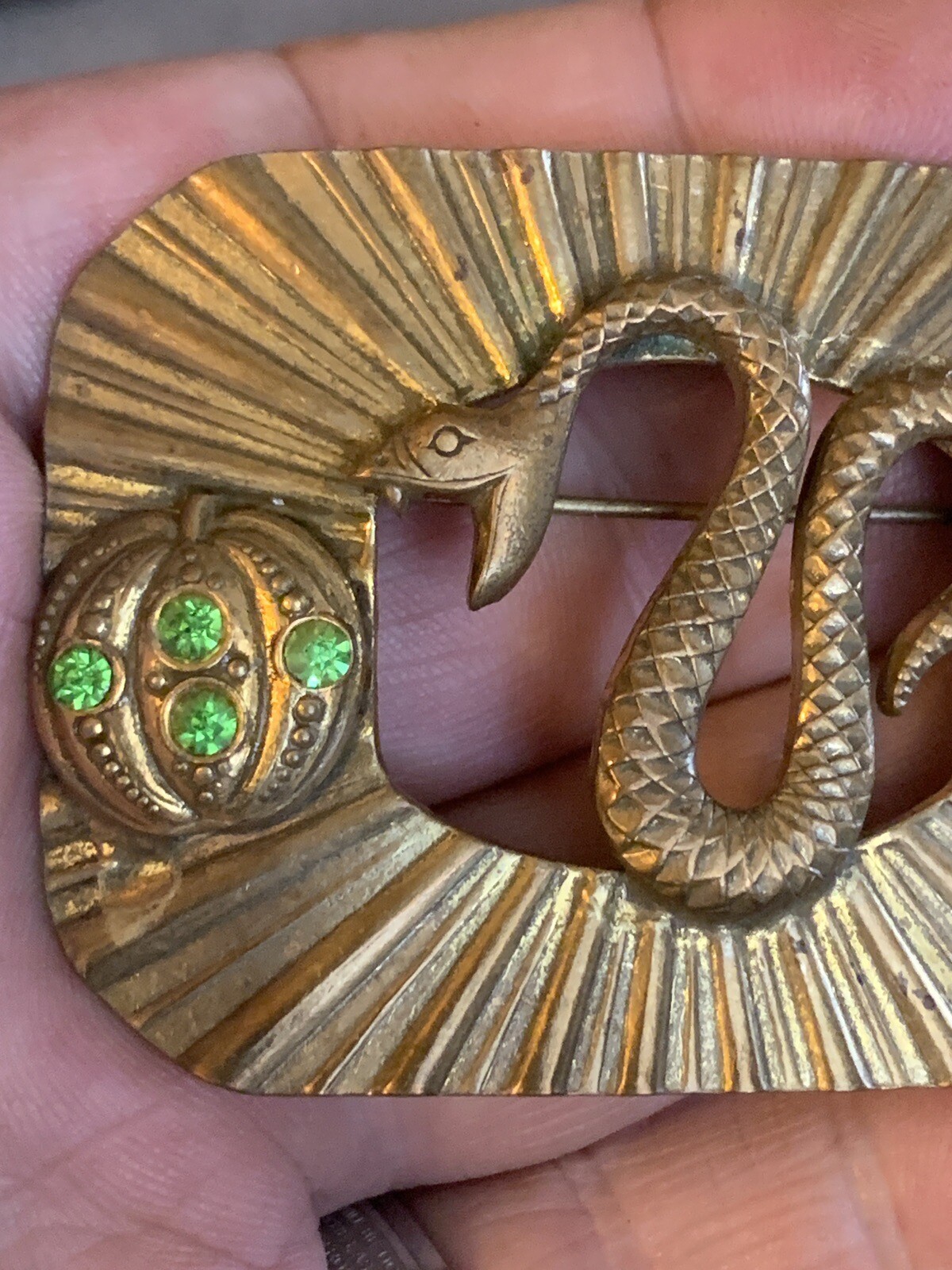 Antique Max Neiger Czech Serpent Snake Large Brooch P… - Gem