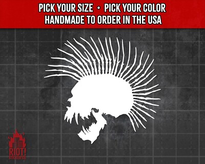The Exploited Mohawk Skull Decal for Cars, Trucks, Laptops, Punk Decal ...