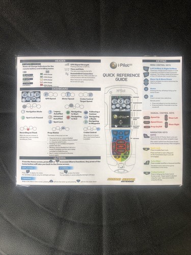 Minn Kota I-pilot Link Quick Reference Guide Ulterra Laminated Ulterra ...