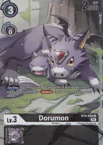 Foil Dorumon (Digimon Royal Knights Card Set) BT9-058 U X Record ...