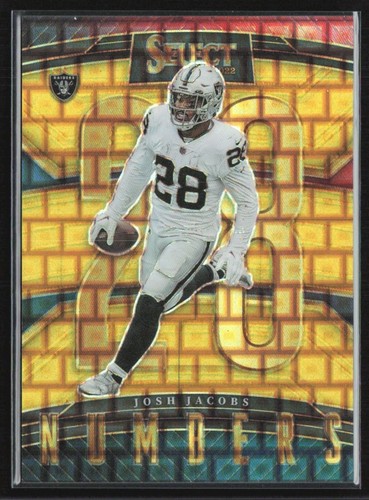 Josh Jacobs 2022 Panini Select Numbers Gold Prizm /10 #SN-13 Las Vegas ...