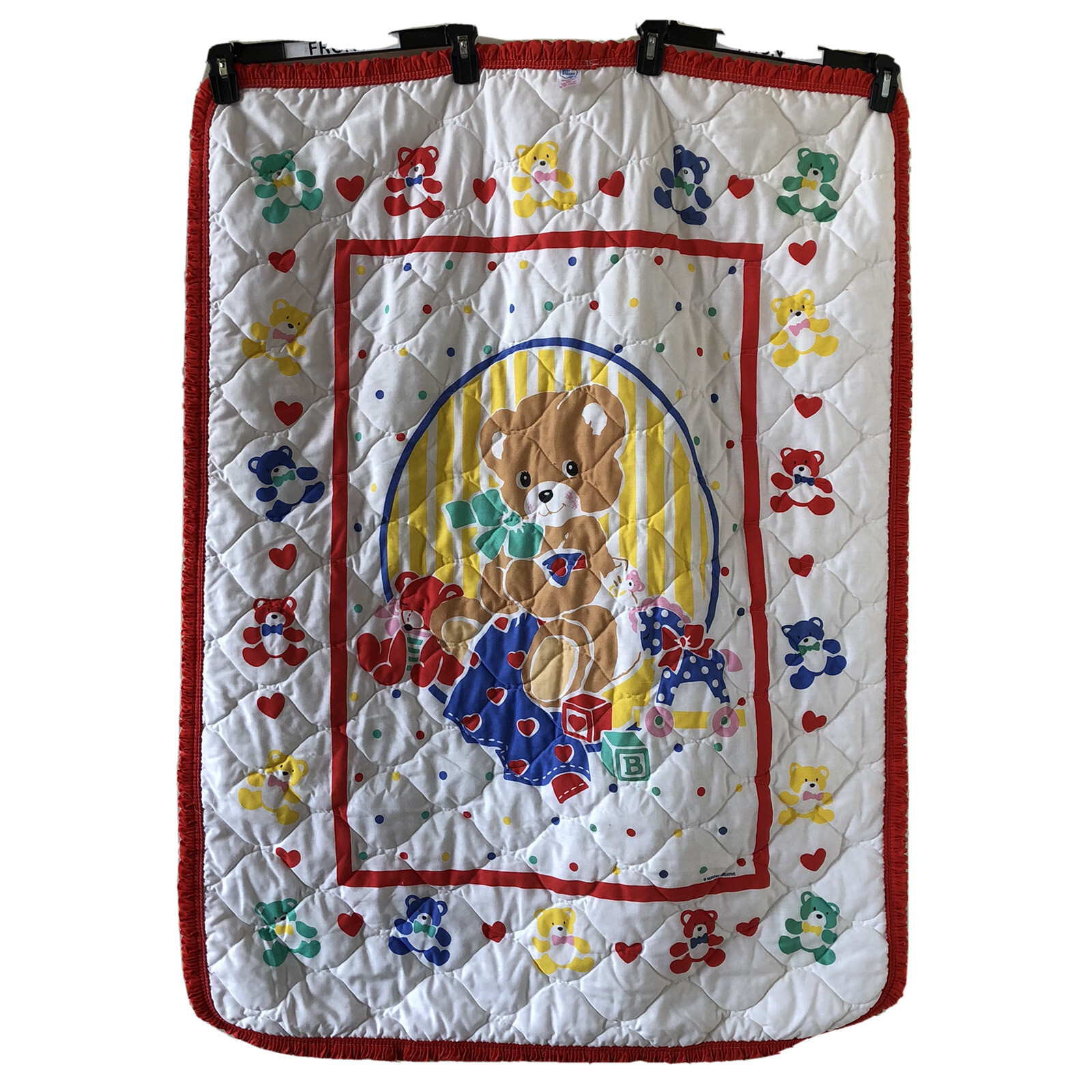 Baby Dreams Bibb Morgan Creative Teddy Bear Red Ruffle Vintage Crib ...