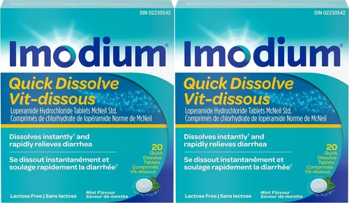 Imodium Diarrhea Relief, Quick Dissolve 40 Tablets, Fresh from Canada ...