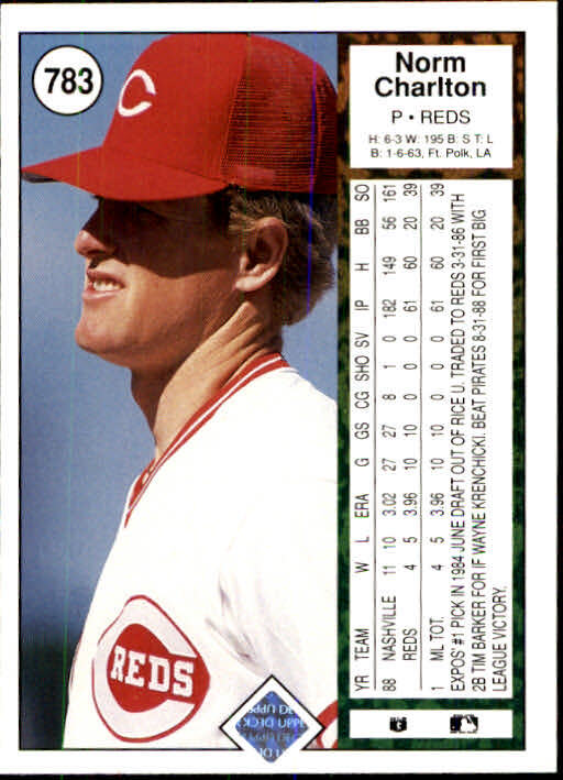 1989 Upper Deck Baseball Card #783 Norm Charlton Rookie | eBay