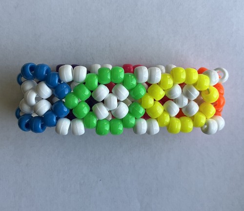 2D DNA Neon Rainbow Kandi Cuff Bracelet Rave PLUR EDM Festival Pride ...