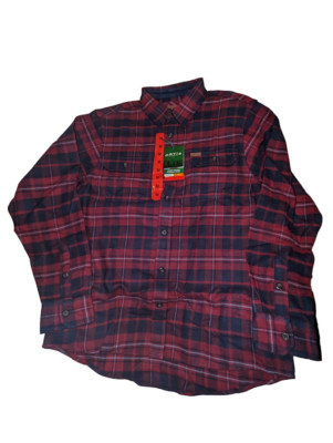 Orvis Classic Collection Men's Medium Red Sangria Plaid Flannel Shirt ...