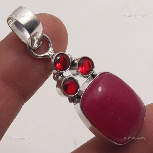 Ruby Quartz Gemstone Handmade Jewelry Silver Plated Gift For Love ...