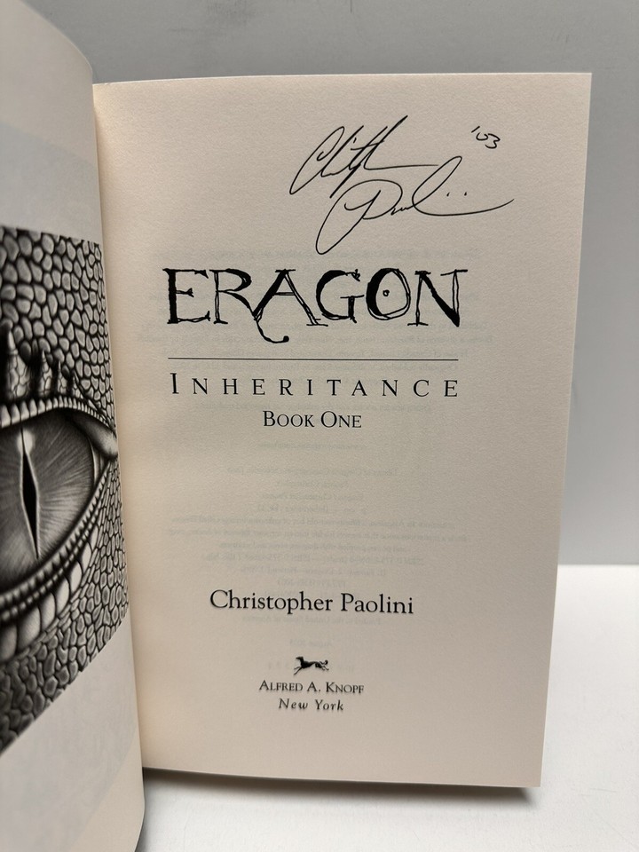 Eragon By Christopher Paolini Signed 1st Edition HC DJ 2003 ...