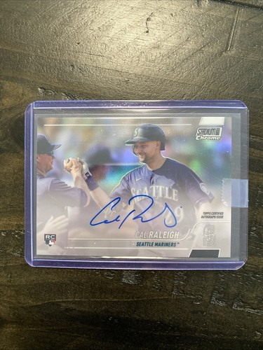 2022 Topps Stadium Club Chrome Cal Raleigh Auto RC Rookie #SCCBA-CR ...