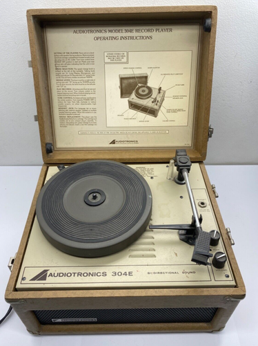 Vintage Audiotronics 304E Record Player Turntable Bi-Directional Sound ...