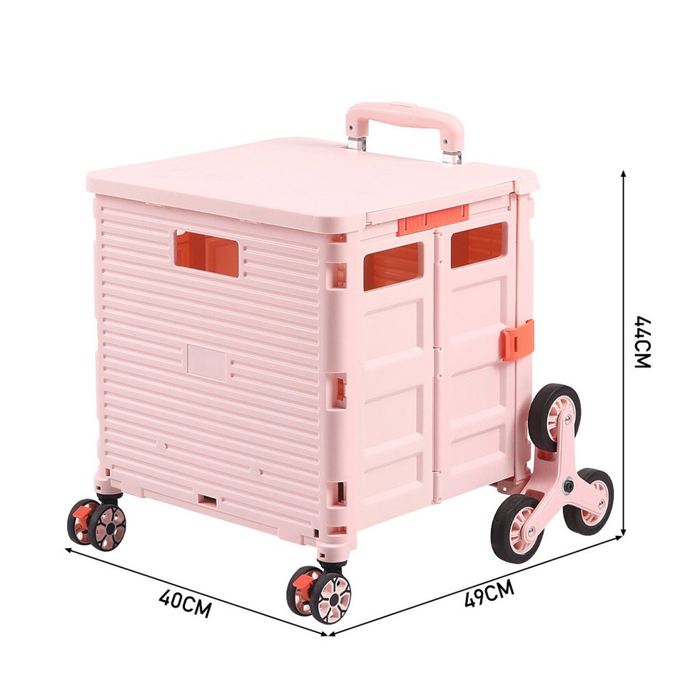 Foldable Trolley Crate Boot Cart Mobile Shopping Camping Picnic Storage ...
