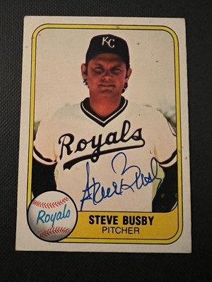 Steve Busby Signed 1981 Fleer Card Auto Kansas City Royals Autograph ...