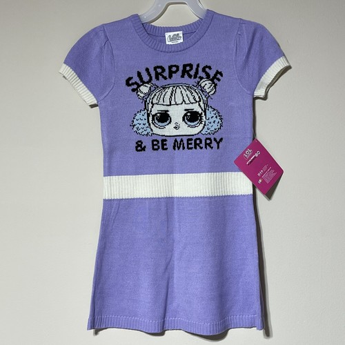 LOL Surprise Girls Christmas Sweater Dress Size XS (4-5). NWT! Purple ...