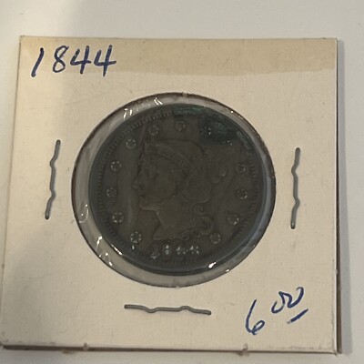 1844 One Cent Braided Hair Large | eBay