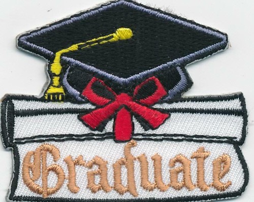 Girl Boy GRADUATE Graduation Fun Patches Crests Badge SCOUTS GUIDES ...