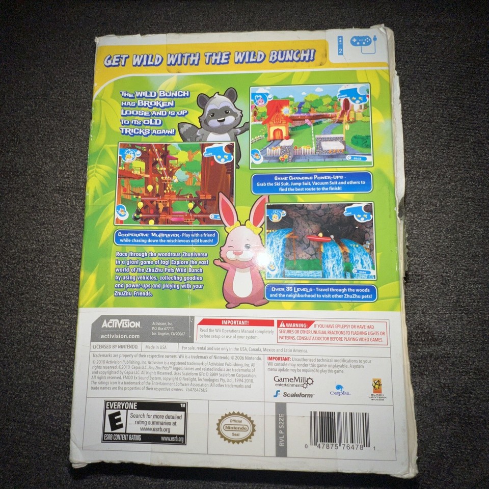 Video Game Wii Zhu Zhu Pets Nutters Limited Edition + Hamster Used ...