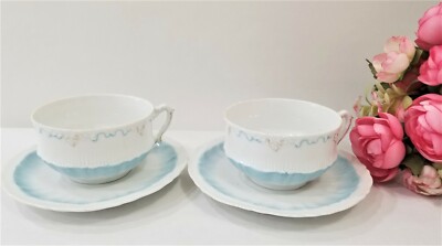 2 Sets ~ Tea Cup & Saucer ~ Blue & White ~ Weimar or Welmar Germany | eBay