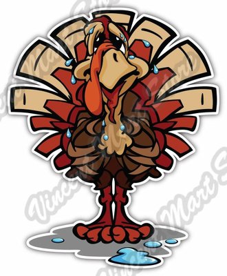 Sweating Thanksgiving Holiday Turkey Gift Car Bumper Vinyl Sticker ...