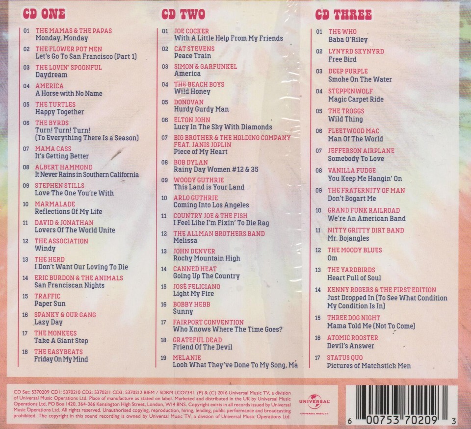 MAGIC BUS SUMMER OF LOVE - BYRDS MONKEES TROGGS BOB DYLAN WHO - 3 CDS ...