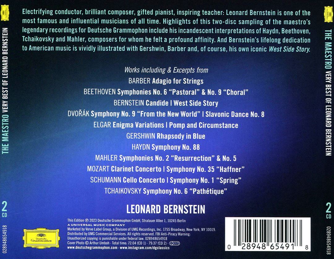 Maestro-Very Best of Leonard Bernstein by Bernstein, Leonard (CD, 2023) for sale online | eBay