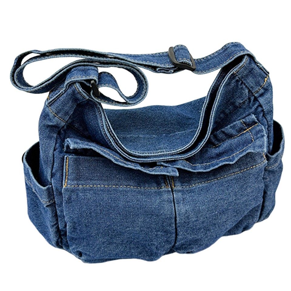 Women Trendy Carrying Bag Casual Satchel Bag Large Capacity Denim Chic ...