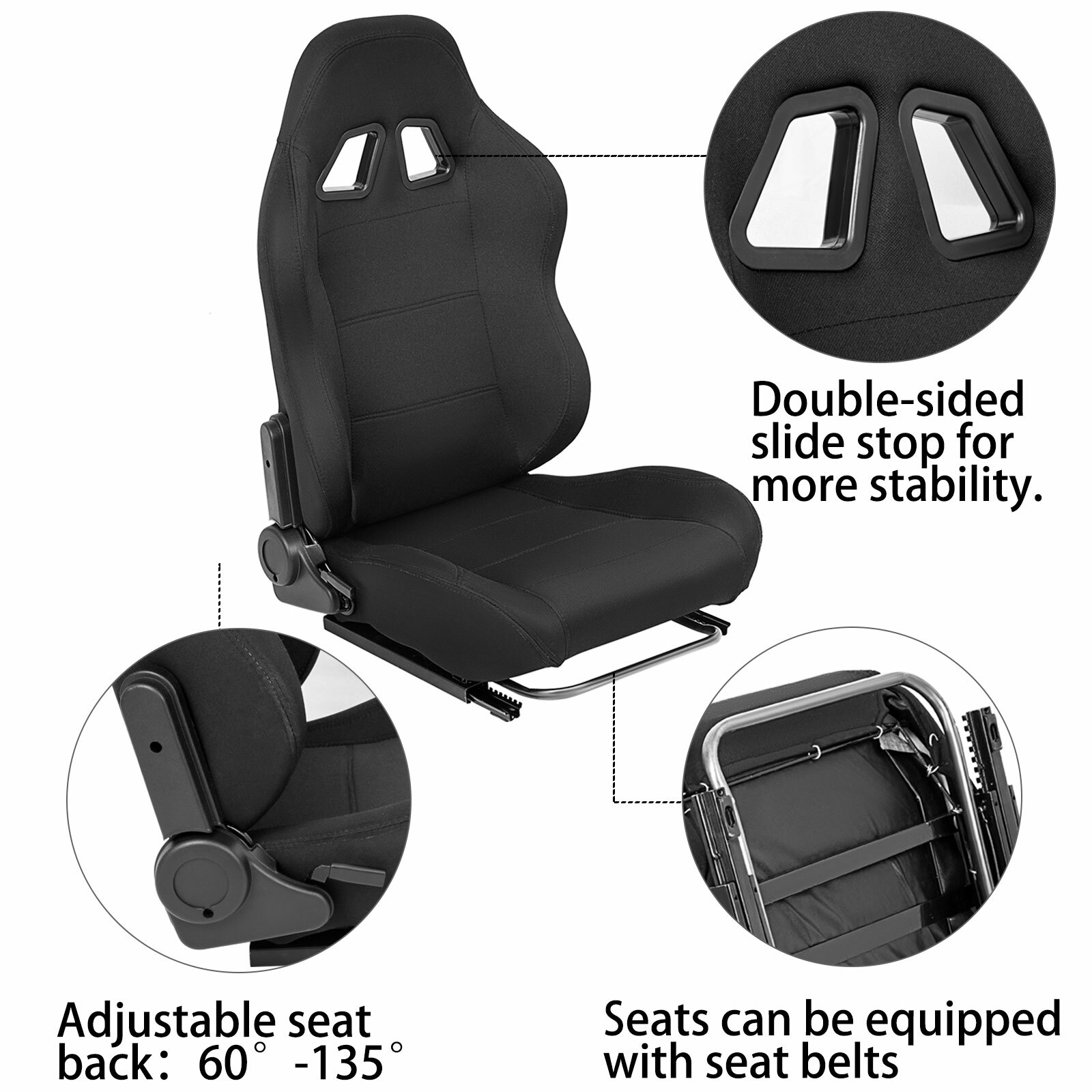 Supllueer Gaming Racing Seat for Adjustable Slide Fit Racing Wheel ...