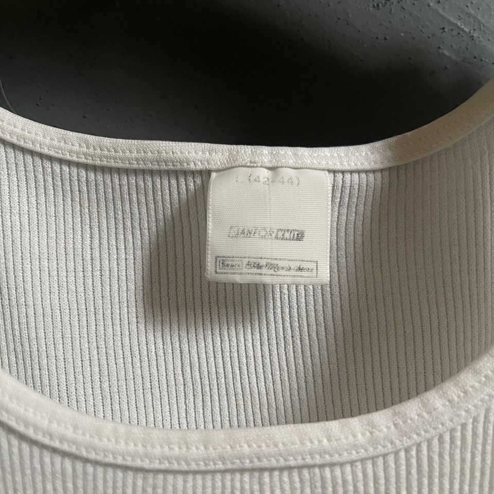 Vintage Cotton Tank Top Shirt Sanforized Label Size Large 50s 60s 70s ...