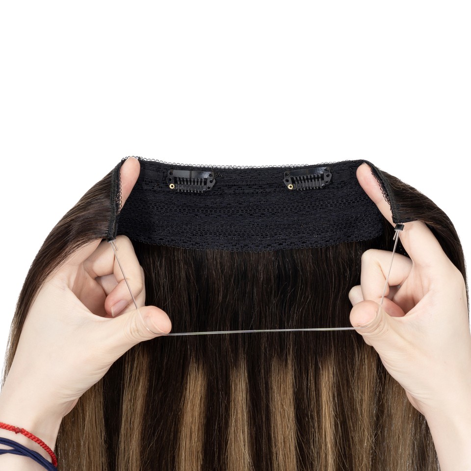 Real Invisible Wire In Human Hair Extension Secret Hidden Extensions ...