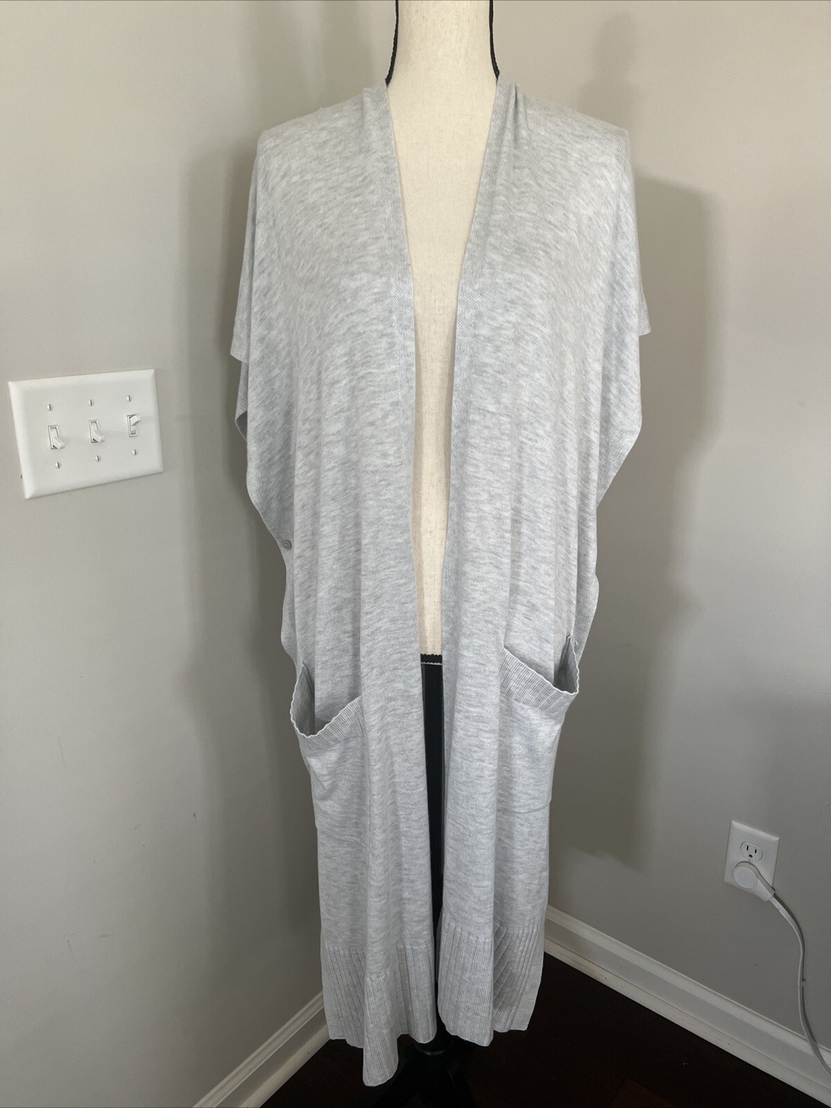 Lululemon Long Grey Duster Cardigan One Size - Gem