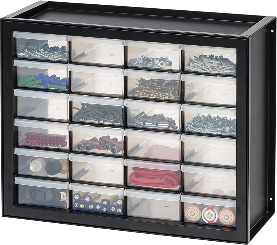 24-Drawer Parts Craft Hardware Storage Cabinet Plastic Box Container ...