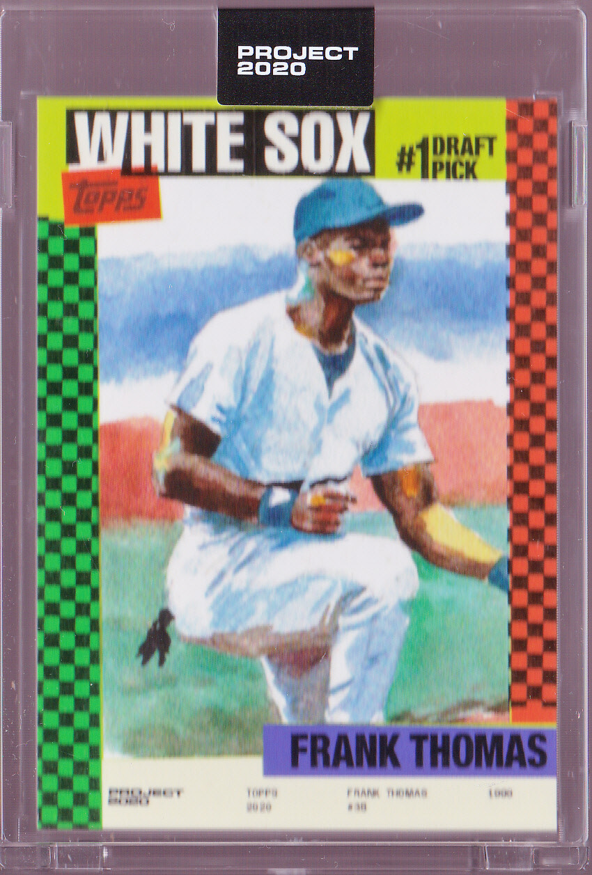 Frank Thomas Art by Jacob Rochester Topps Project 2020 #44 1990 #414 w ...