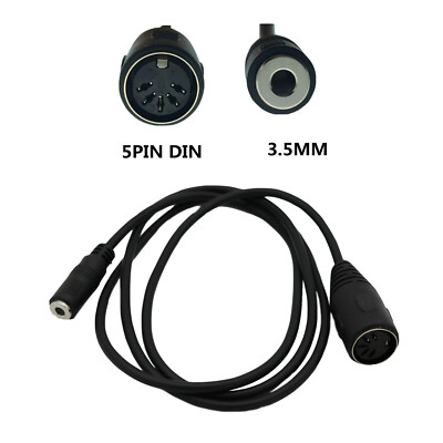 DIN 5Pin MIDI Female Jack To 3.5mm 1/8" Female Stereo Extend Audio ...