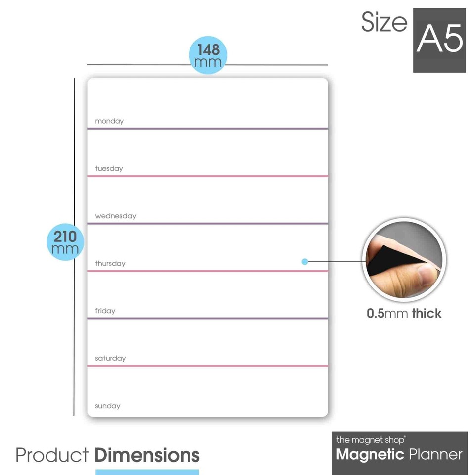 Magnetic Weekly Planner, Whiteboard Memo Board for Kitchen/Office, Dry ...