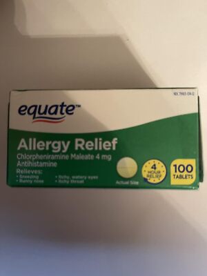 Equate: Chlortabs Tablets Antihistamine, 100 Ct | eBay
