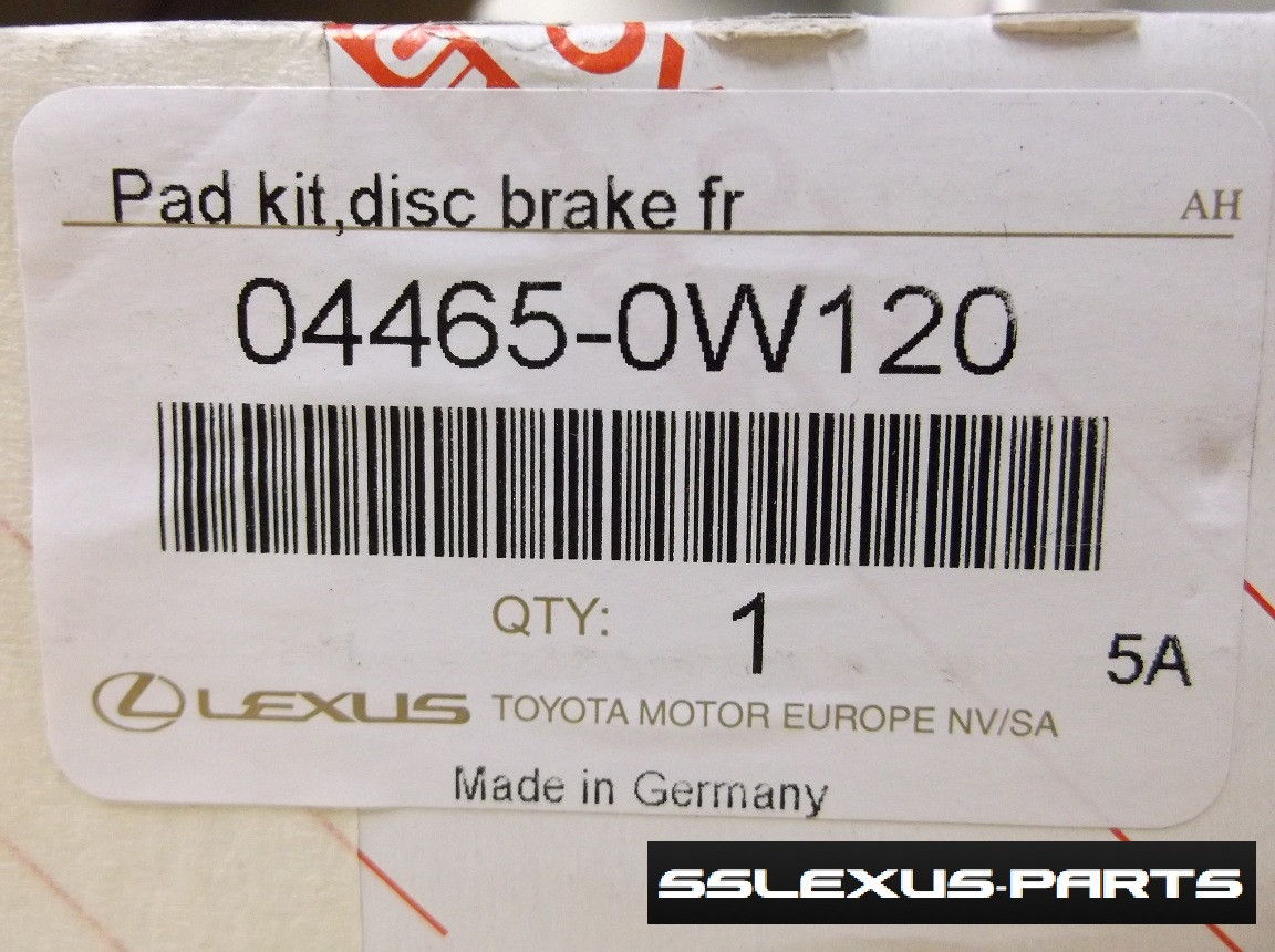 Lexus IS-F ISF (2008-2014) OEM Genuine FRONT BRAKE PADS / PAD SET 04465 ...