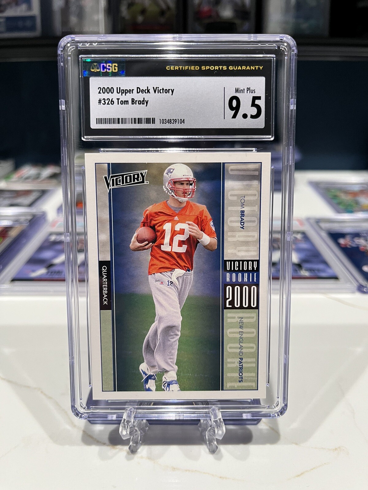 2000 upper deck victory tom brady CSG 9.5 ROOKIE NEW SLAB INVEST GOAT ...