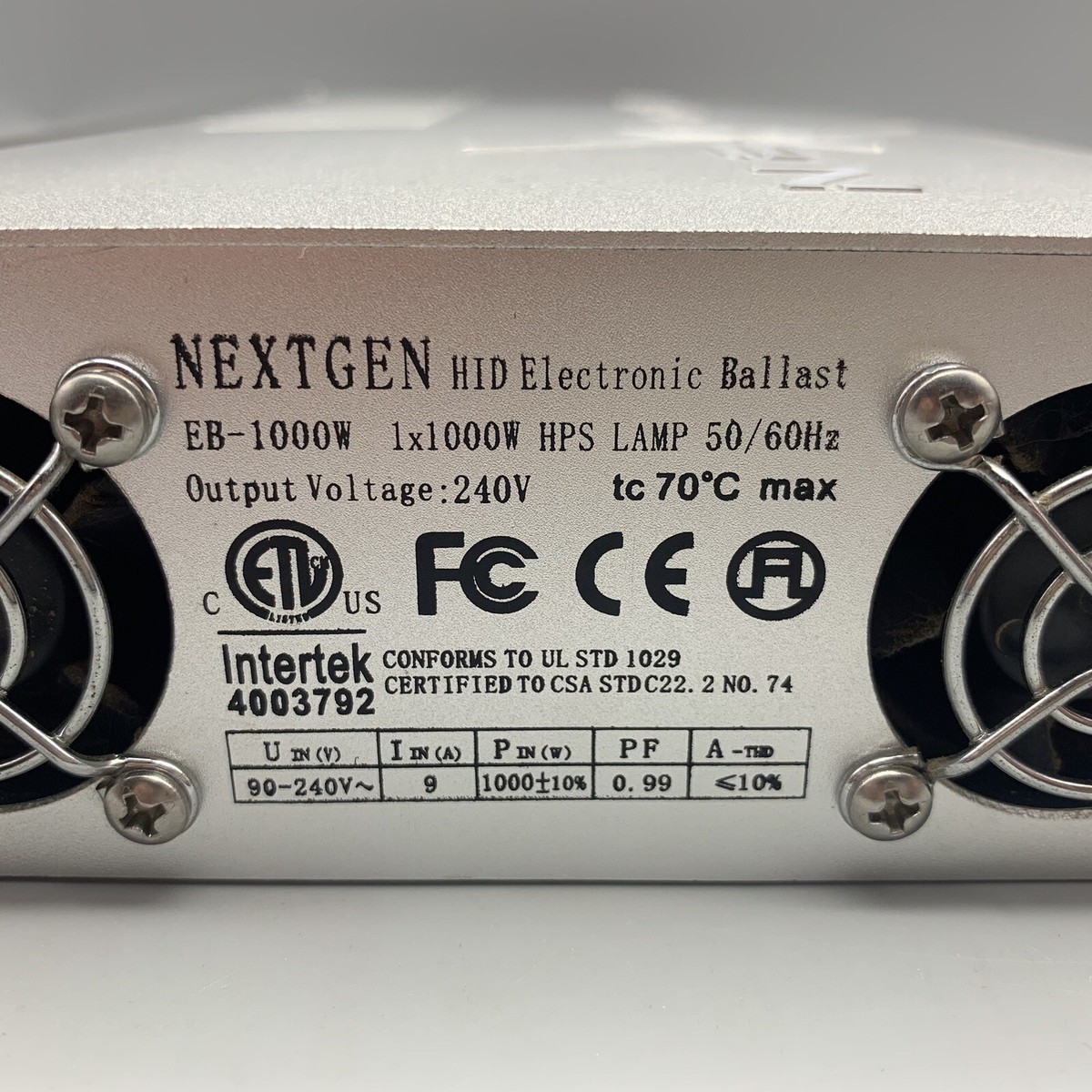 Next Gen Ballast Company NEXTGEN ELECTRONIC BALLAST 600W 90V 260V
