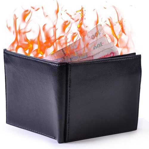 Flaming Magic Trick Fire Wallet Stage Street Magnetic Show Prop Purse ...