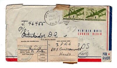USA - New York 1945 WWII Cover to RAF UK - Redirection Label - Airmail ...