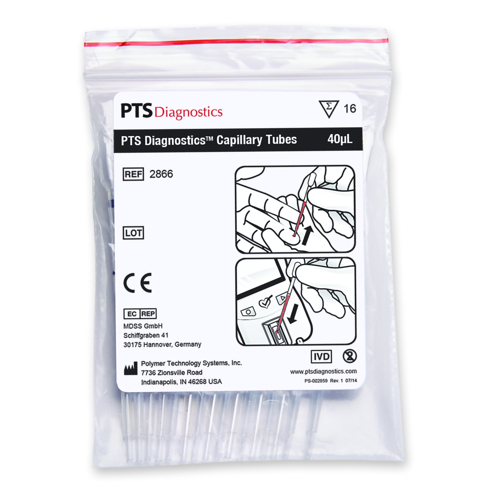 PTS Collect Capillary Tubes 40ul Pack of 16 2866 for sale online | eBay