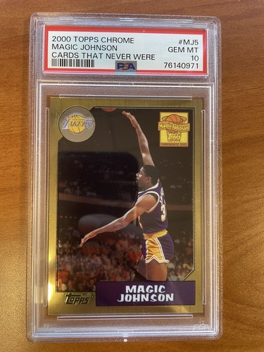 2000 Magic Johnson TOPPS CHROME CARDS THAT NEVER WERE GOLD 1987 MJ5 PSA ...