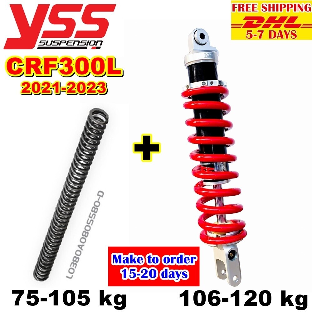 V9 Front Spring 105 kg + Rear Shock 120 kg Honda Crf300L Suspension ...