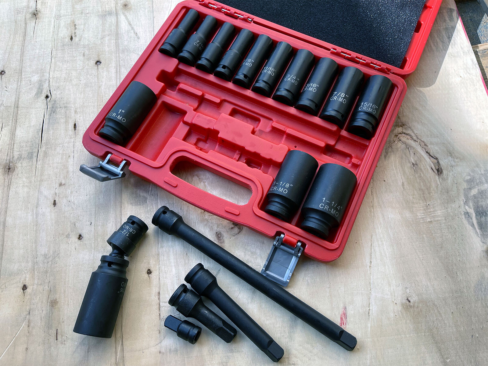 19PCS SAE 1/2" Dr. Deep Master Impact Socket Set w/ 3'' 5'' 10 ...