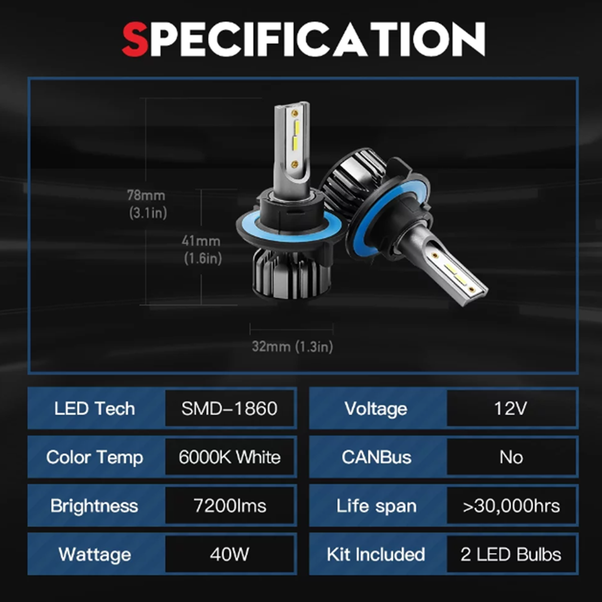 For Nissan Sentra 2004-2012 9008 H13 Front LED Headlight Bulb High/Low ...