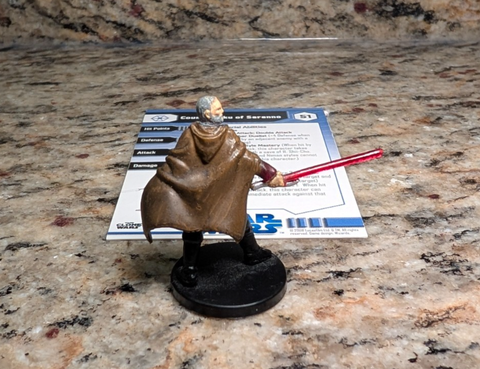 WOTC Star Wars Miniatures - Count Dooku of Serenno #4 w/ Card | eBay