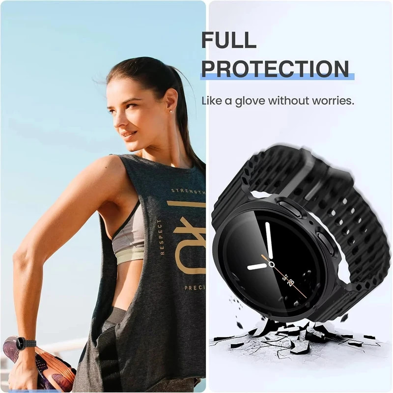 PC Case+Glass for Samsung Galaxy Watch 8 44mm 40mm Full Hard bumper ...