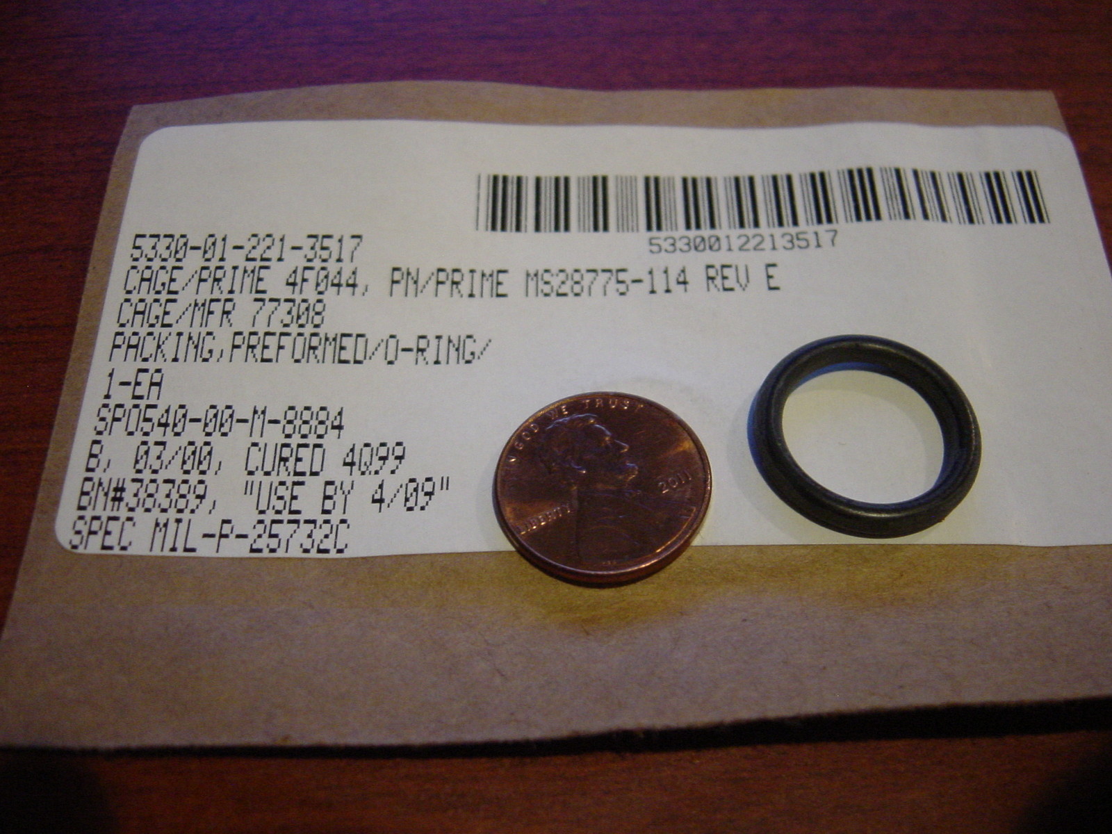11 military grade O ring seals MS28775 114 0.804 OD x 0.098 CS new ...