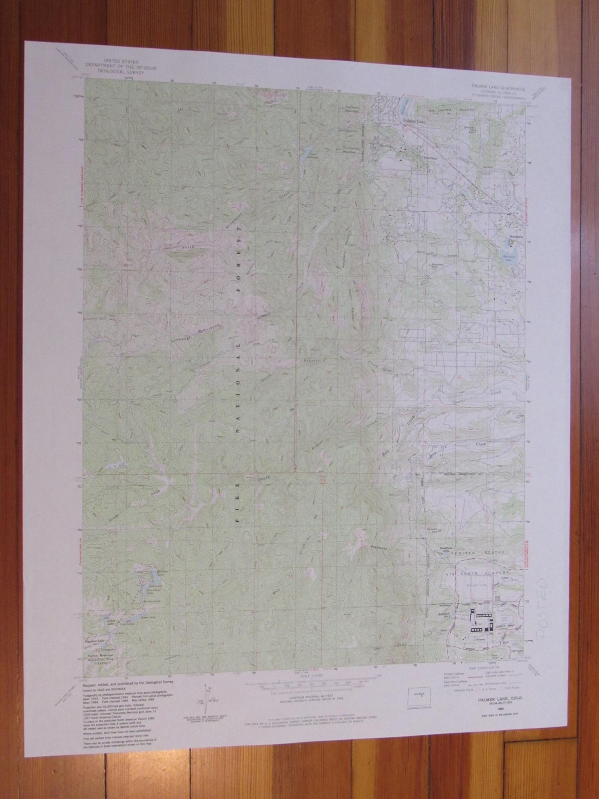 Palmer Lake Colorado 1986 Original Vintage USGS Topo Map | eBay