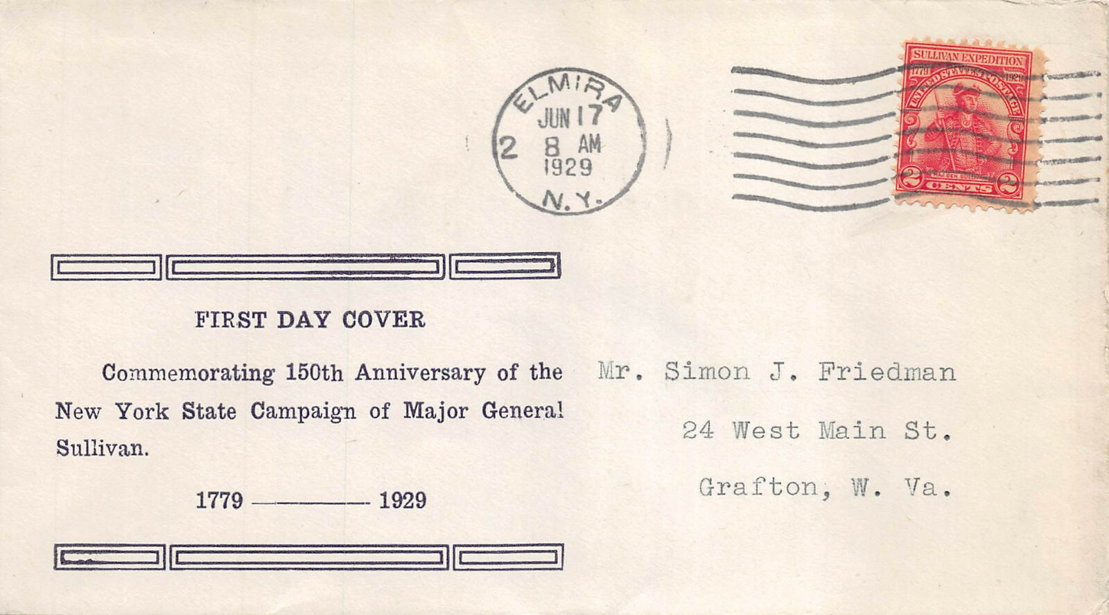 657 2c Sullivan Expedition Planty #34, complete set of 15 Hanson Miller ...