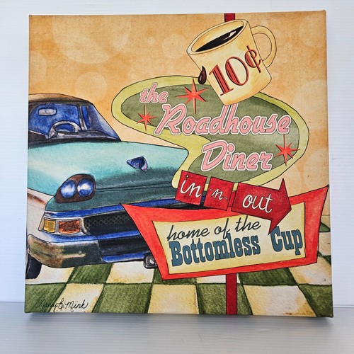 Retro Style The Roadhouse Diner canvas Wall hanging decor | eBay